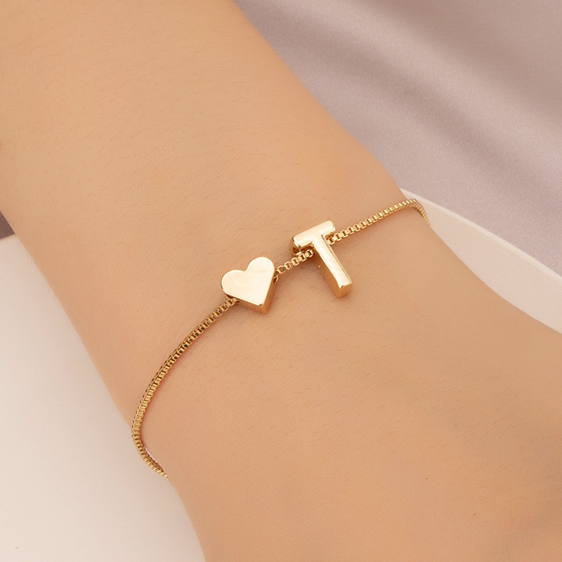Simple Fashion Love Heart Bracelet For Women Personality Design 26 ...