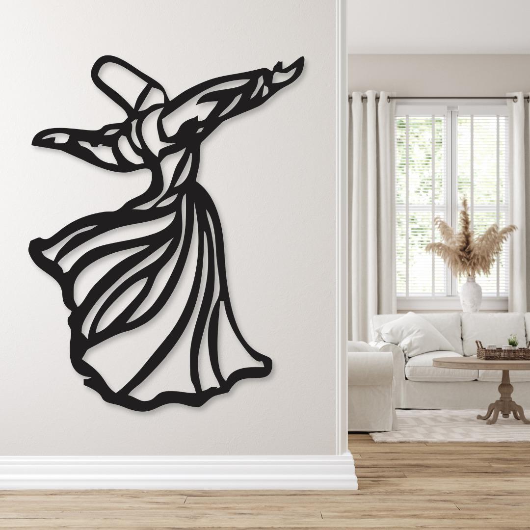 Home Modern Wall Art Dancing Dervish Wooden Islamic Wall Art, Islamic ...