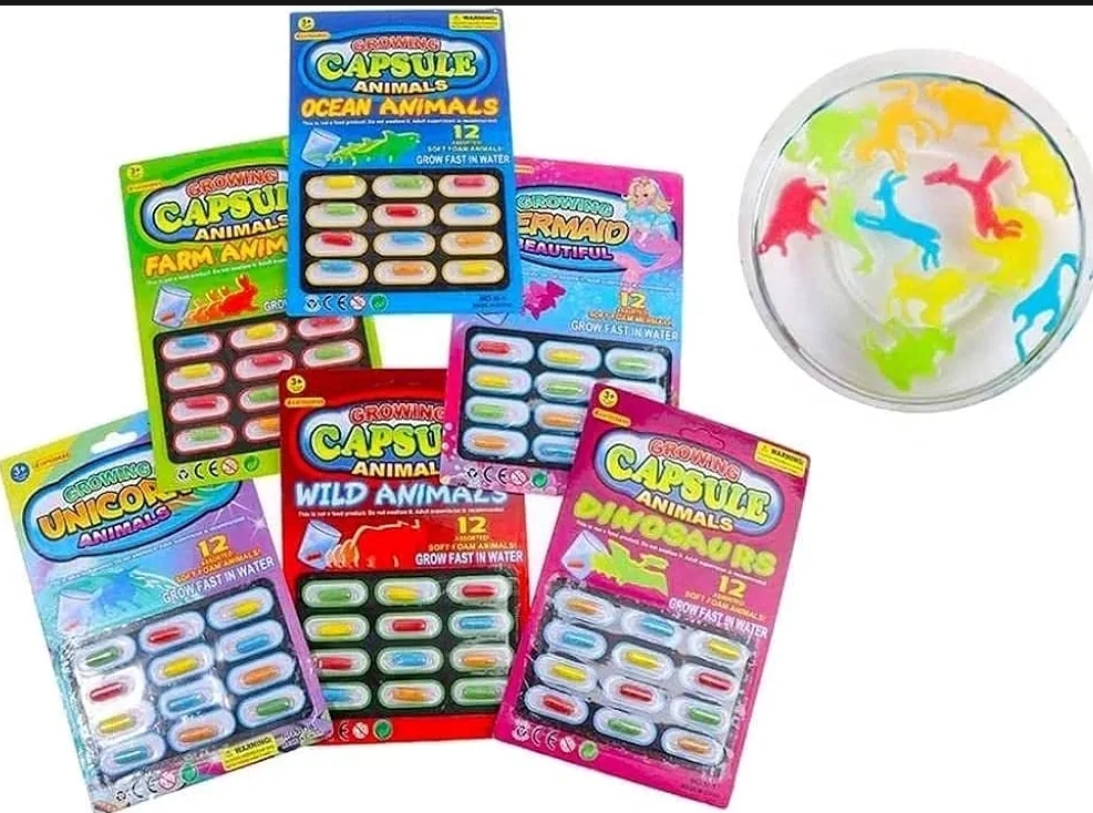 MAGIC WATER CAPSULE ANIMALS - 12PCS/Set - Warm Water Growing Animal ...