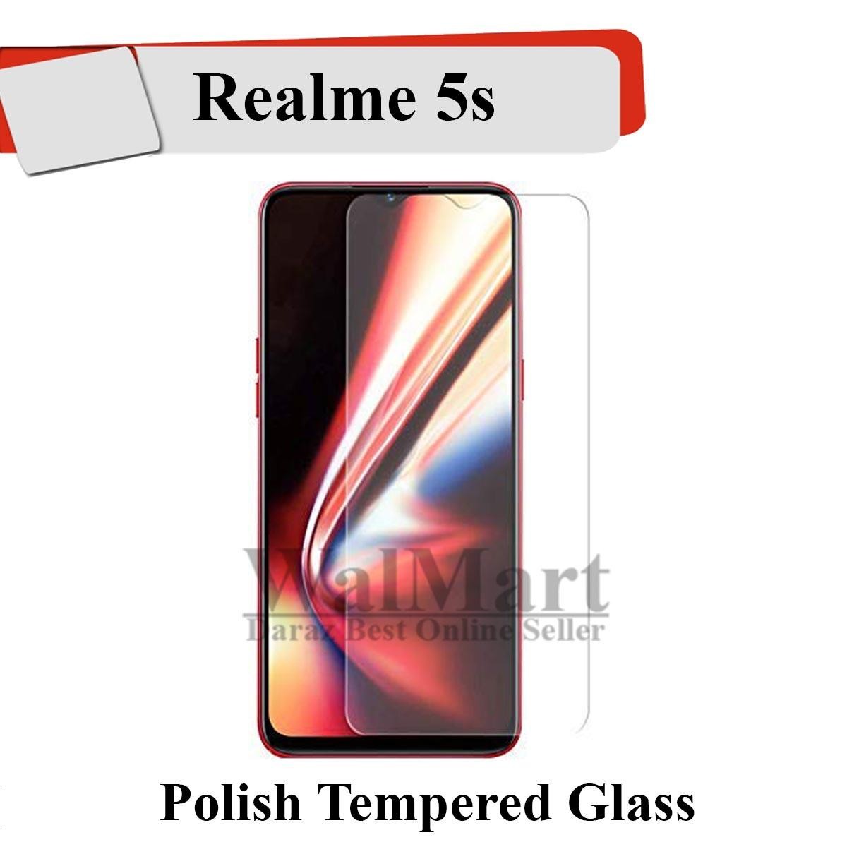 Realme_5s Tempered Glass Screen Protector Polish Glass Premium Quality ...