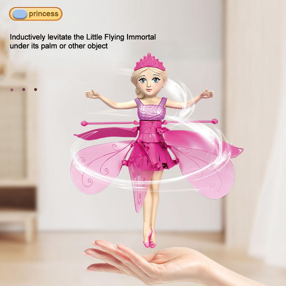 Creative Princess Doll Flying Toy Hand Control Induction Aircraft Drone ...