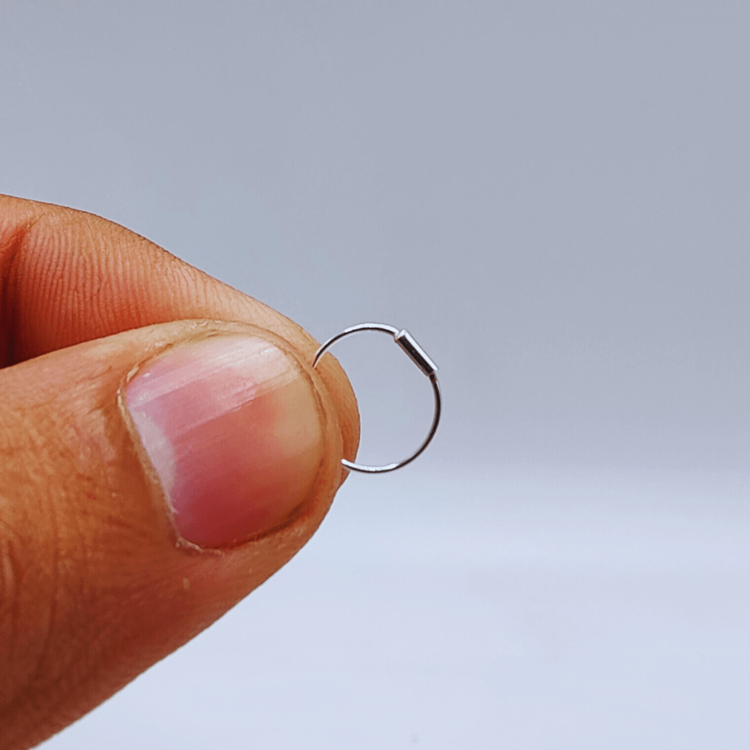 Pure Silver Chandi Plain Nose Ring Nathli 22k for women and girls ...
