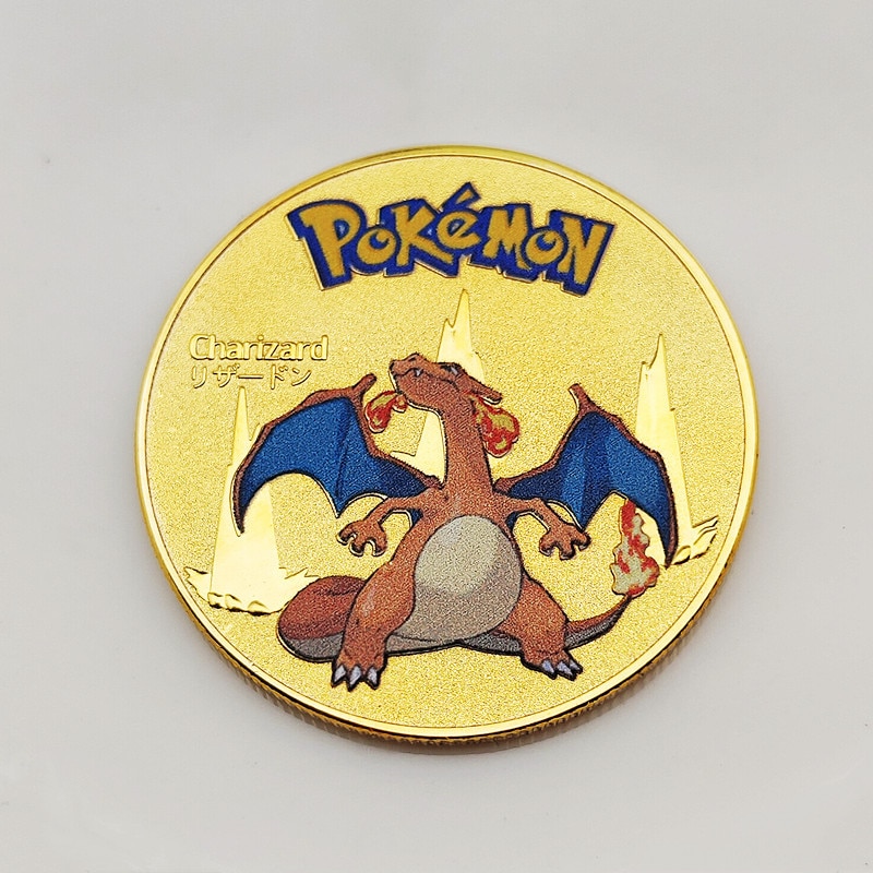 Golden Pokemon Coins Metal Pikachu Coins Charizard Mewtwo Pikachu Metal ...