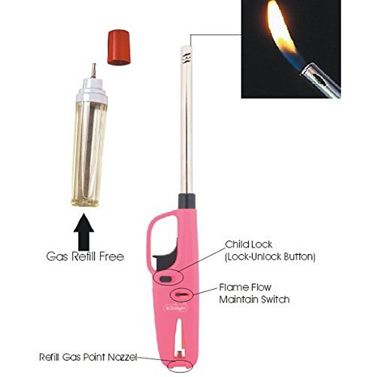 BBQ Lighter Electronic Refillable Kitchen Cooker Stove Candle Camping ...