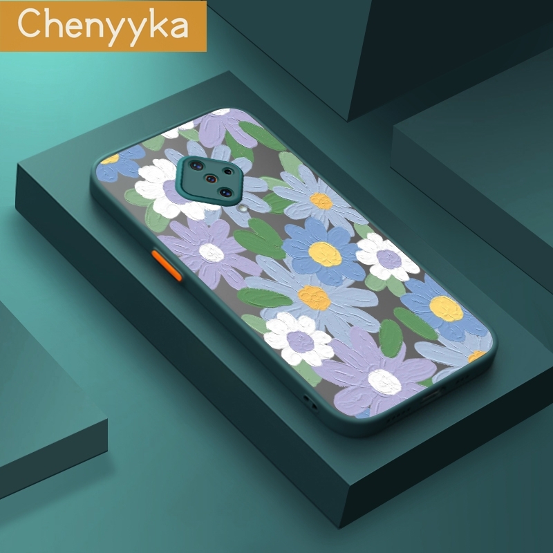 chenyyka For vivo S1 Pro Case Oil Painting Flower Thin Frosted ...