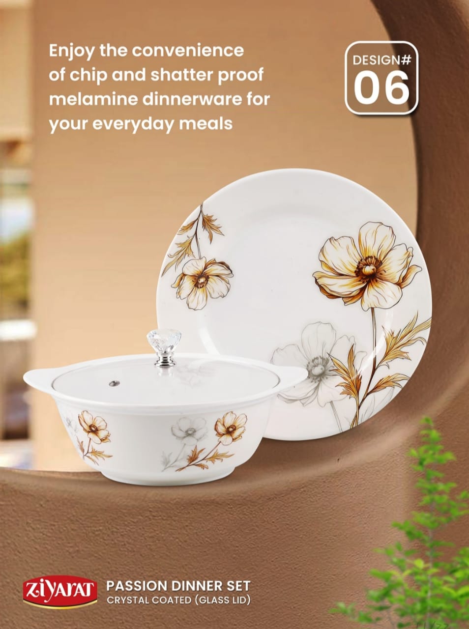 Crystal Coated Melamine Dinner Set Double Glazed 72 pieces |Melamine ...