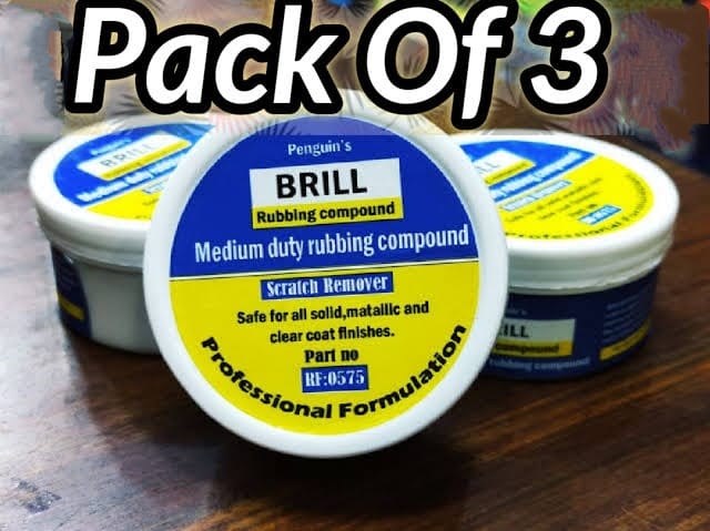 Pack of 3 Brill Rubbing compound cutting cream scratch remover 100g ...