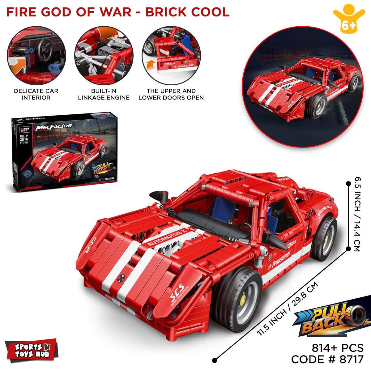 Decool Building Blocks Pull Back Car Toy Set For Kids, Educational ...