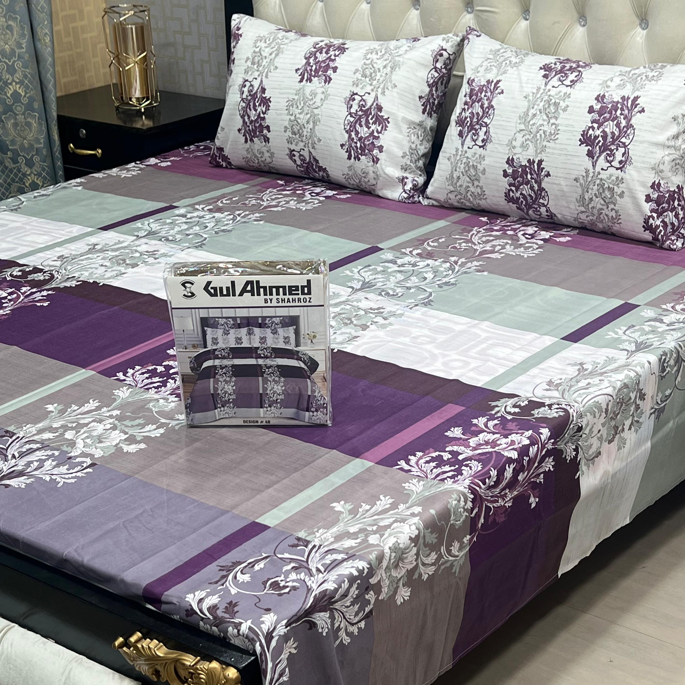 BedSheet Cotton Double King Size Bed Sheet Set (1 Sheet and 2 Pillow ...