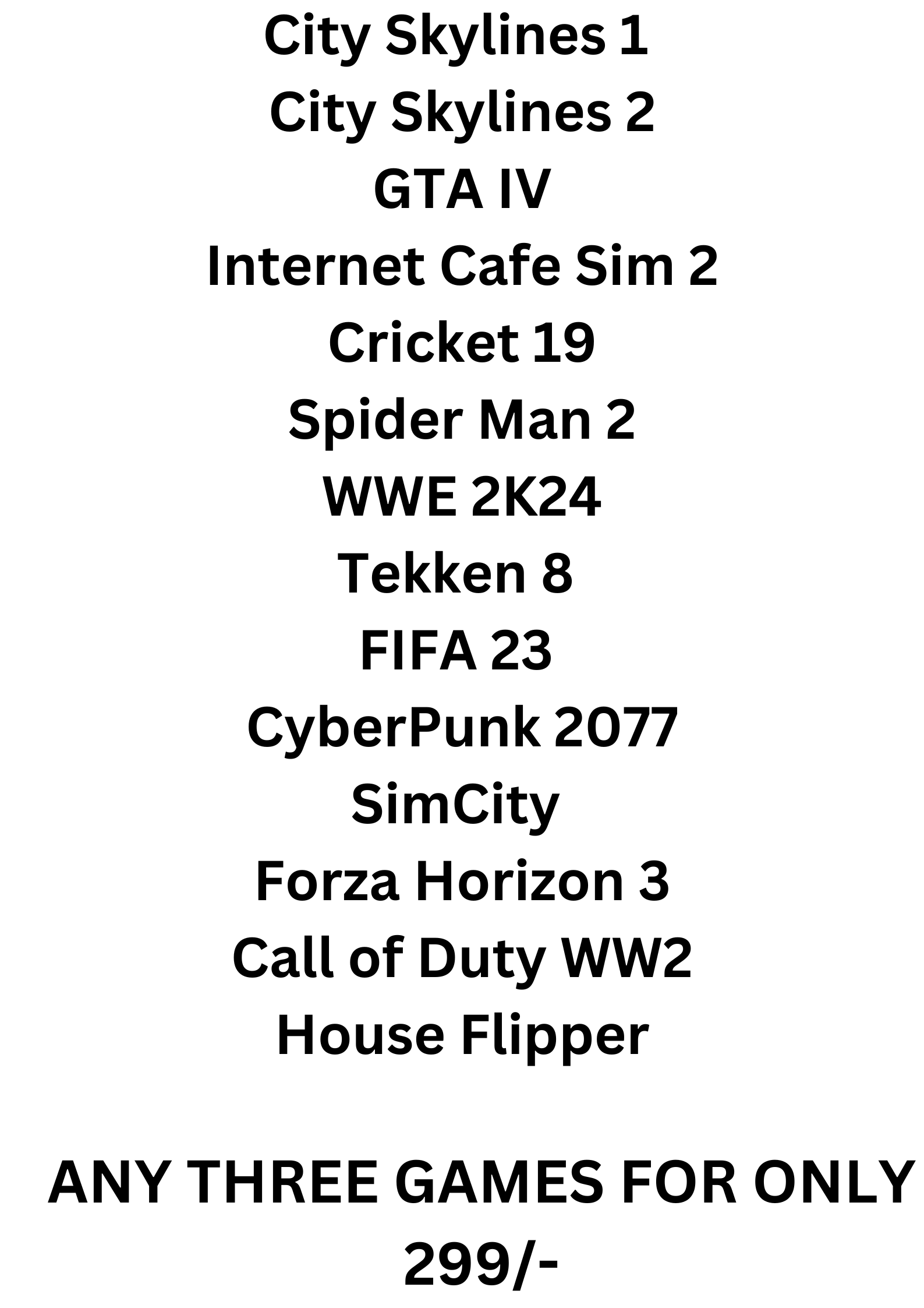 ANY 3 GAMES PACK OF YOUR CHOICE - GAME FOR PC (GOOGLE DRIVE/ MEDIAFIRE ...