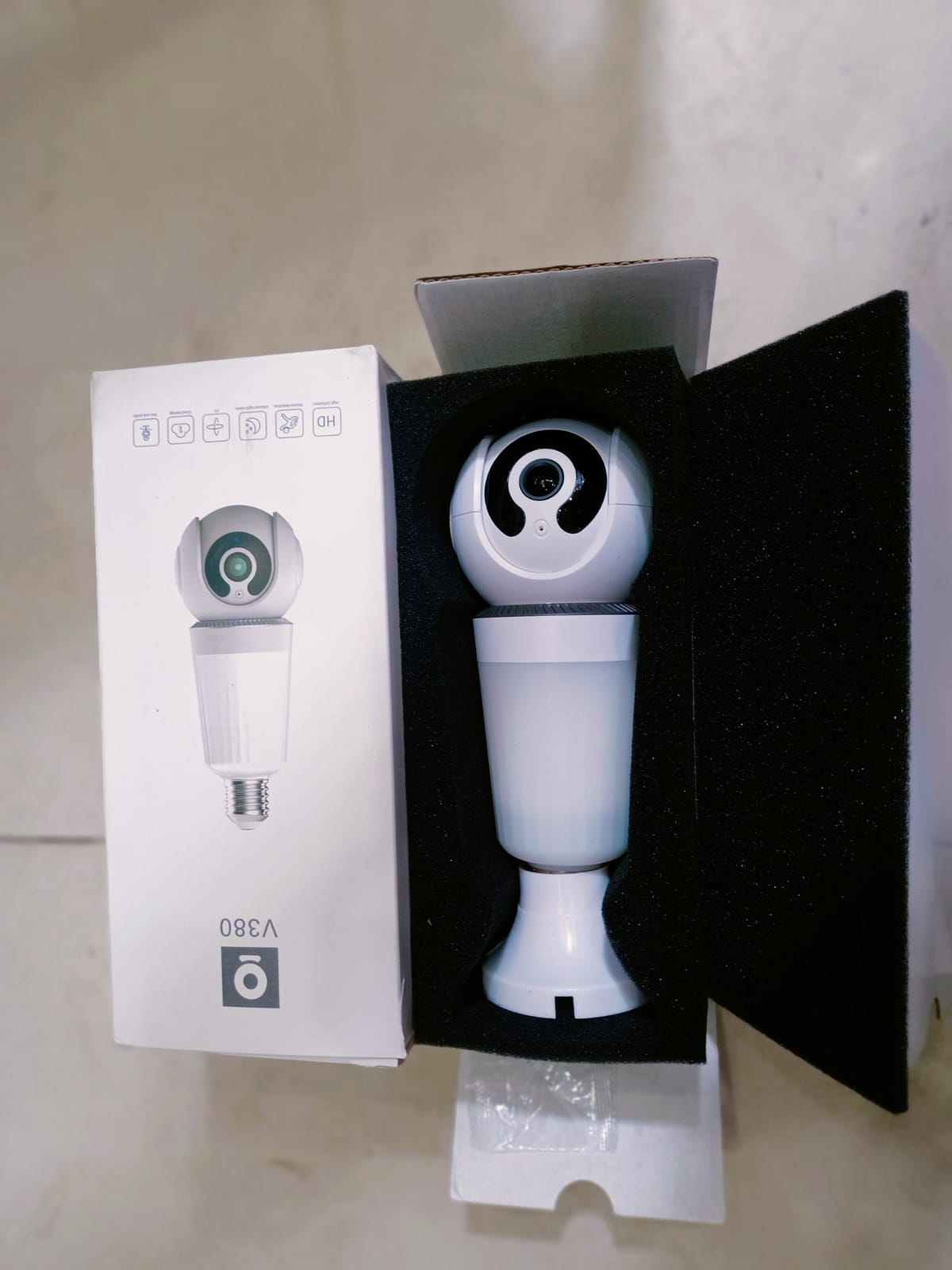 Home Indoor Wifi Wireless Camera with light bulb Two Way Audio 1080P ...