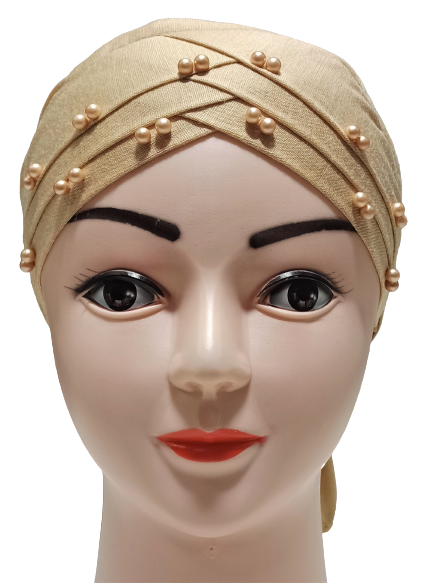 Al-Hijab - 3d Layer Cap With Pearls - White, Black, Maroon, Grey, Skin ...