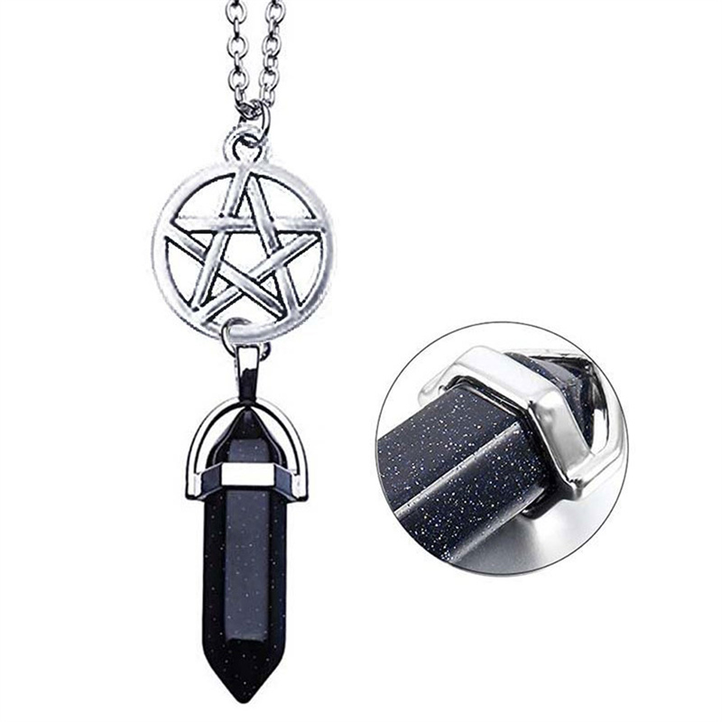 Fashion Pentagram Star Chakra Stones Pendant Necklace for Women ...