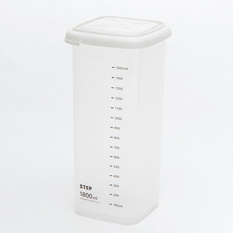 Kitchen Square Transparent Storage Box with Graduation Sealed Jar ...