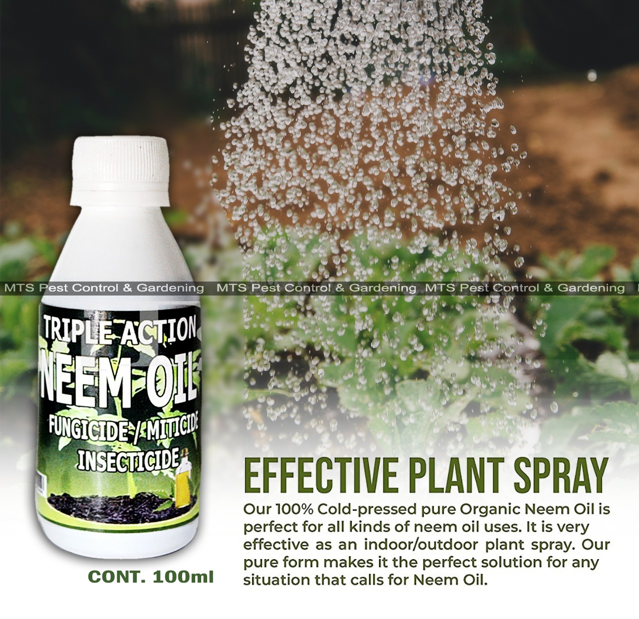 Neem Oil For Plants Fungicide/Miticide - Garden Insecticide (100 ML ...