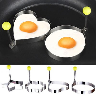 4Pcs Egg Mold Fried Egg Cooking Mold Shaper Stainless Steel Kitchen Pan ...