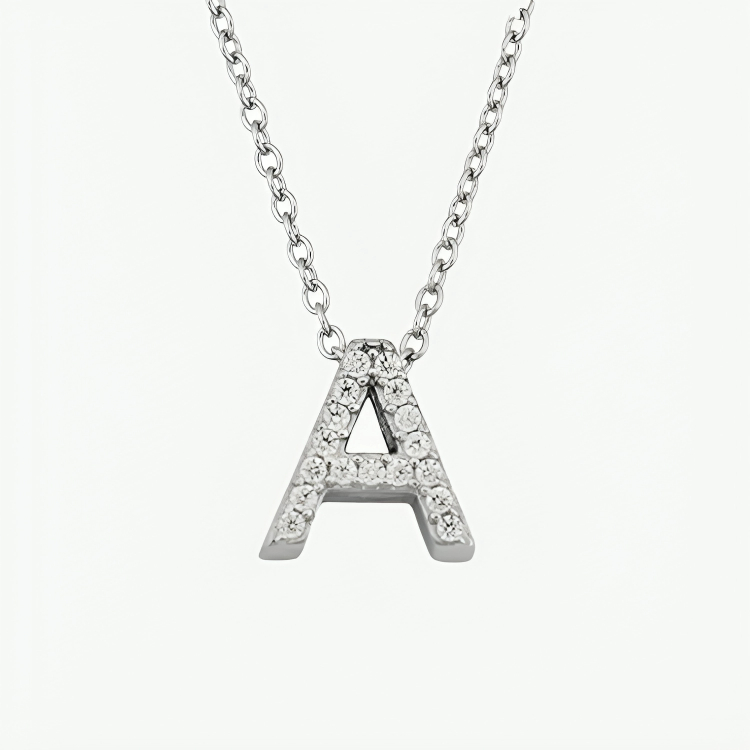 Silver Stainless Steel Alphabet Necklace/Locket/Pendants for Girls ...