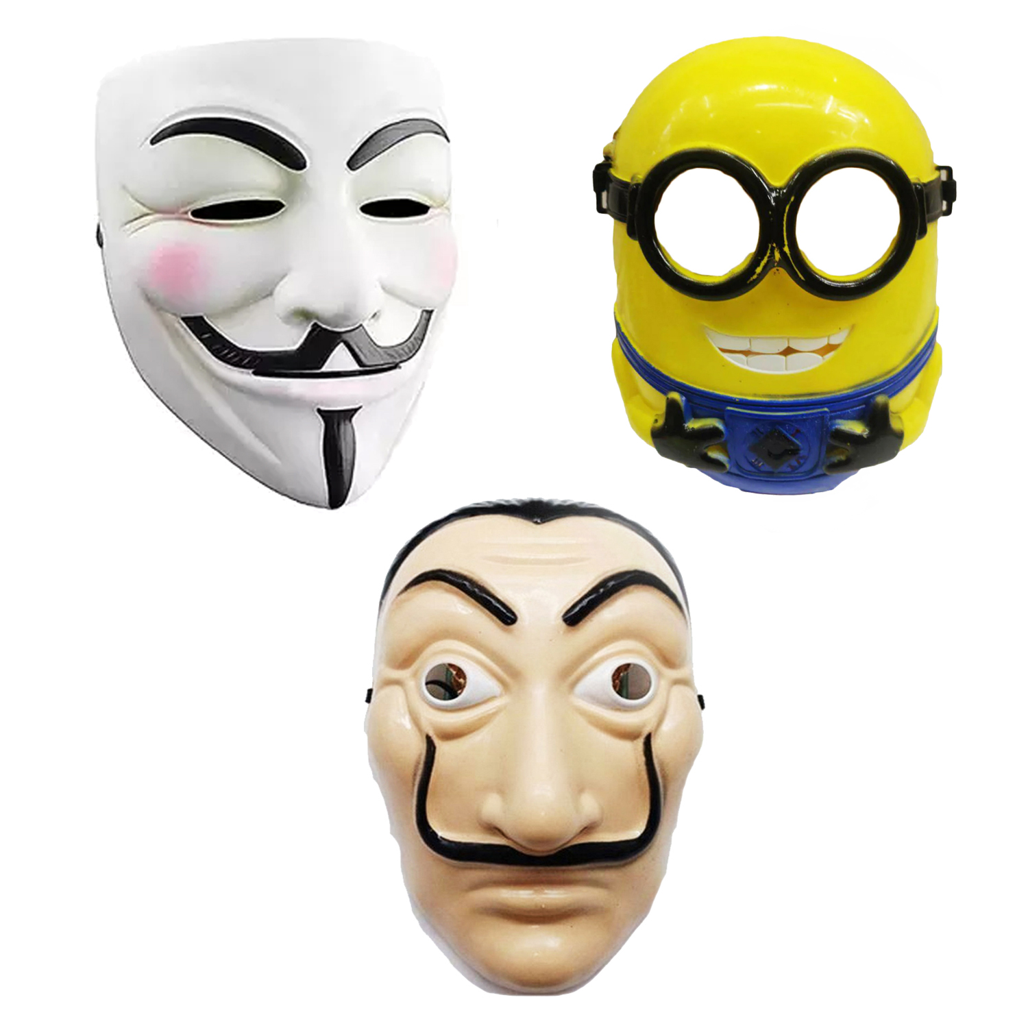 3 in 1 Halloween Horror Hacker Vendetta Joker Mask Money Heist And ...