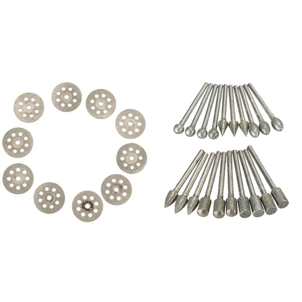 10Pcs Mini 22mm Diamond Cutting Disc Saw Blade & 20Pcs 3mm Shank ...