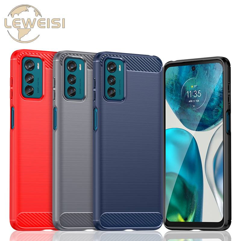 Leweisi Carbon Fiber Bumper Phone Case For Motorola Moto G42 Back Cover ...