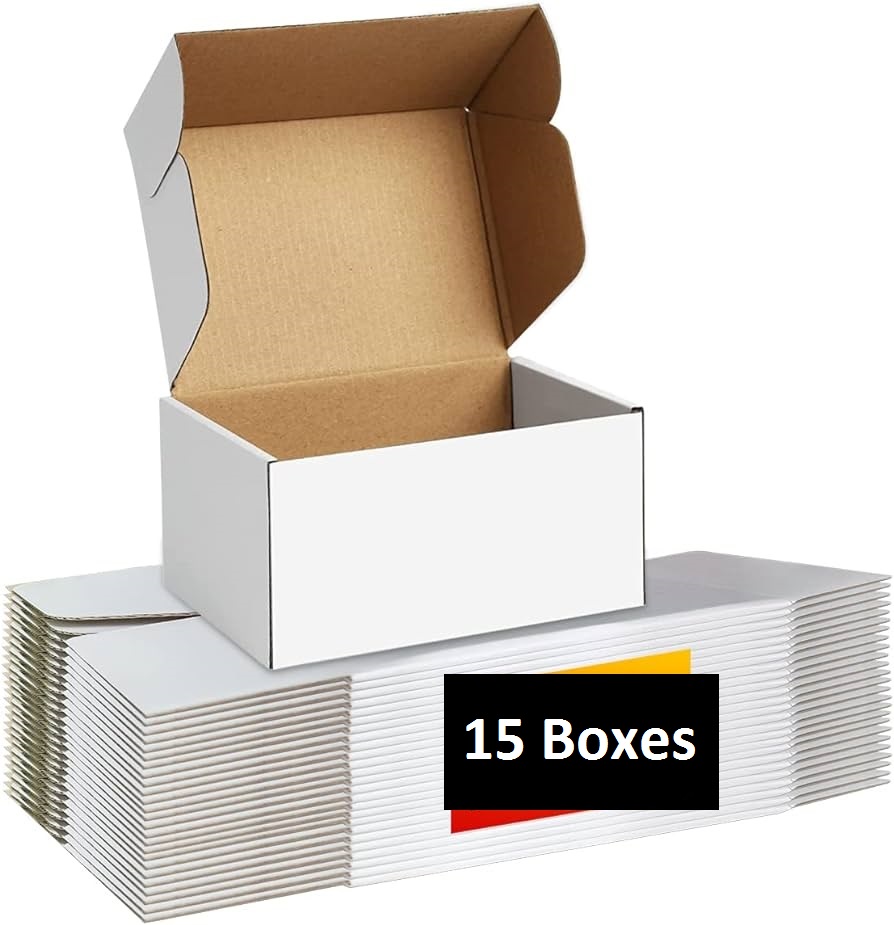 Shipping Boxes, White Corrugated Cardboard Packing Small Mailer Box for ...