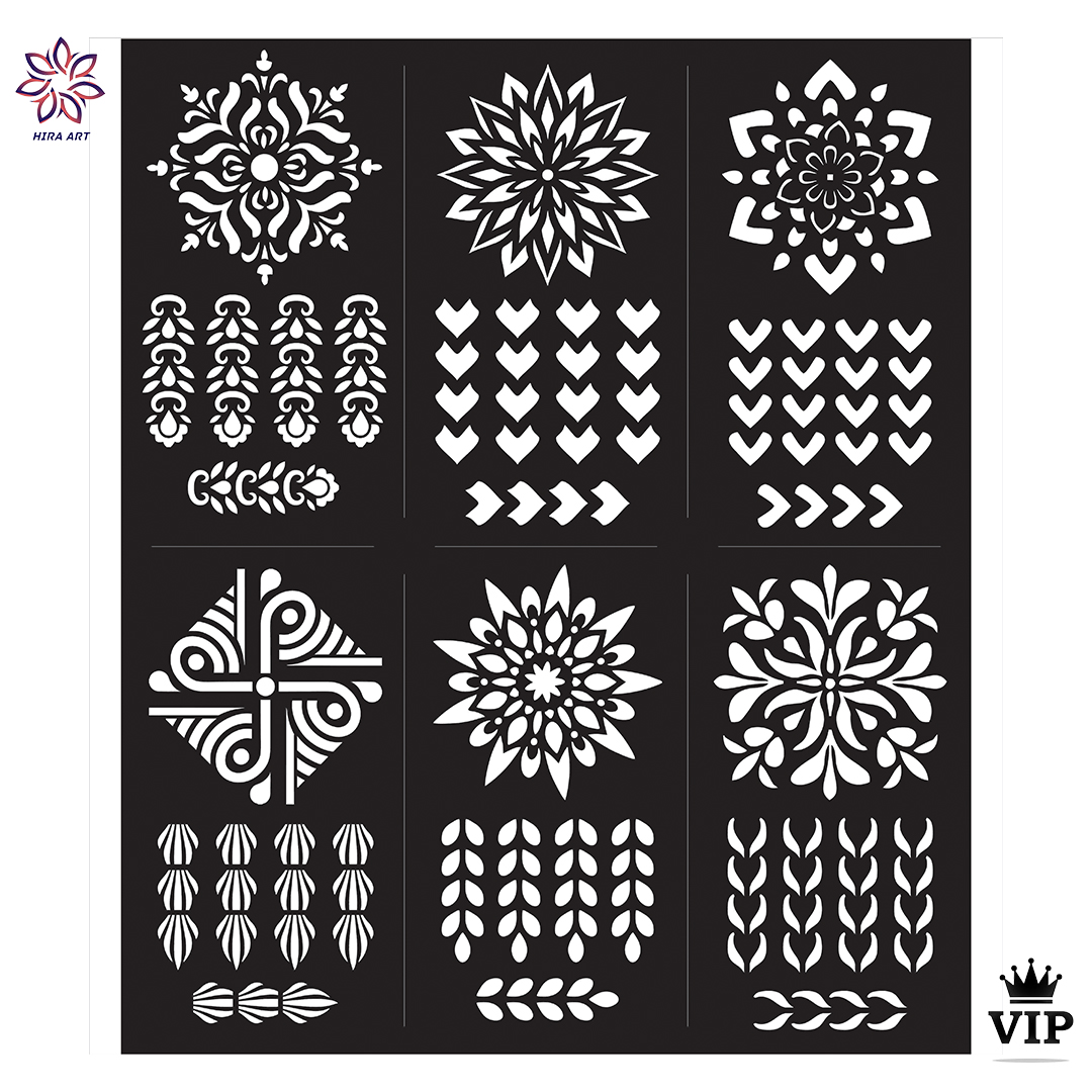 New Six Design Sheet Different Design Sticker Mehndi For Women Girls ...