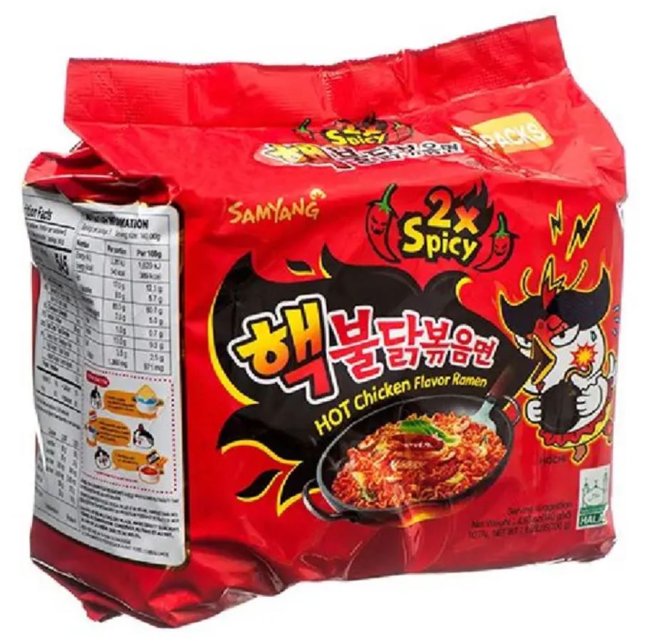 Samyangs 2X Spicy Noodles 750 gram Instant Noodles (RED) Imported Noodles Korean Noodles(Pack of ...