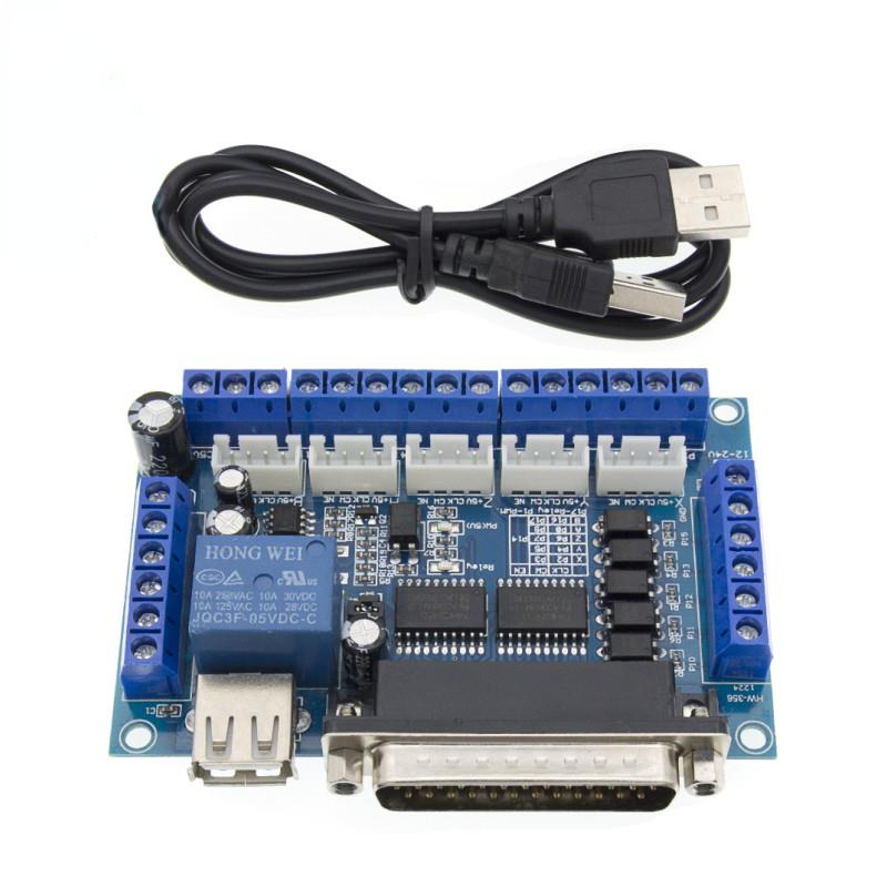 MACH3 Interface Board CNC 5 Axis With Optocoupler Adapter Stepper Motor ...