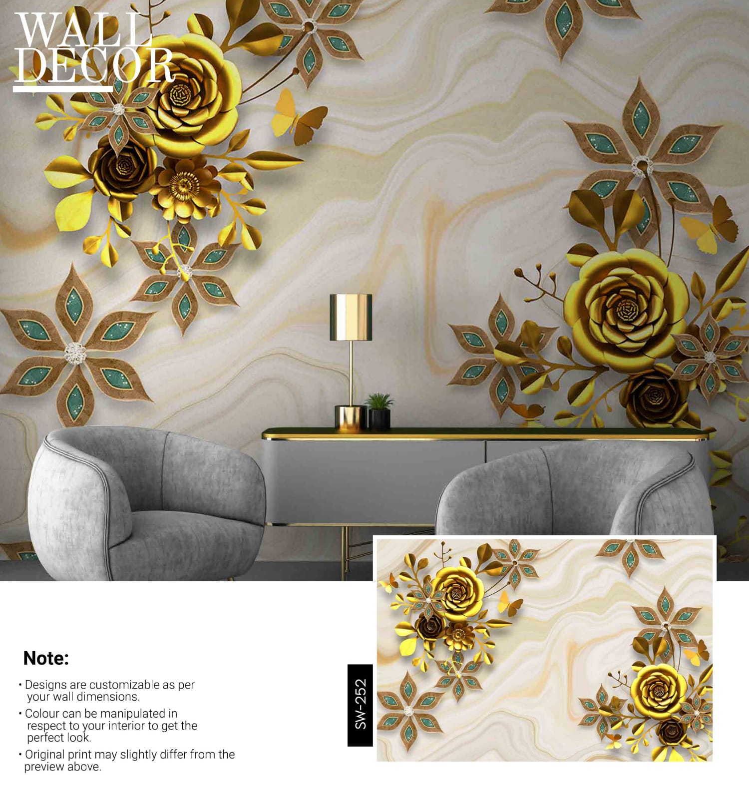 Wall Decor Wallpaper Room Decoration 3D Flex Wallpaper 8*10 Size | Daraz.pk