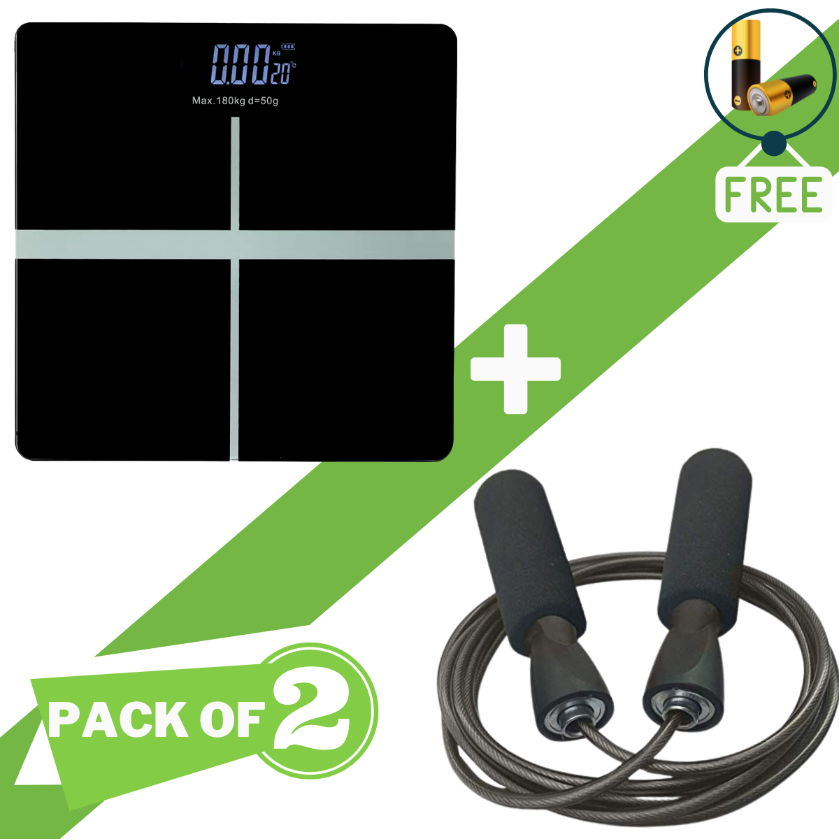 Pack Of 2 Tempered Glass Electronic Digital Body Weight Scale And ...