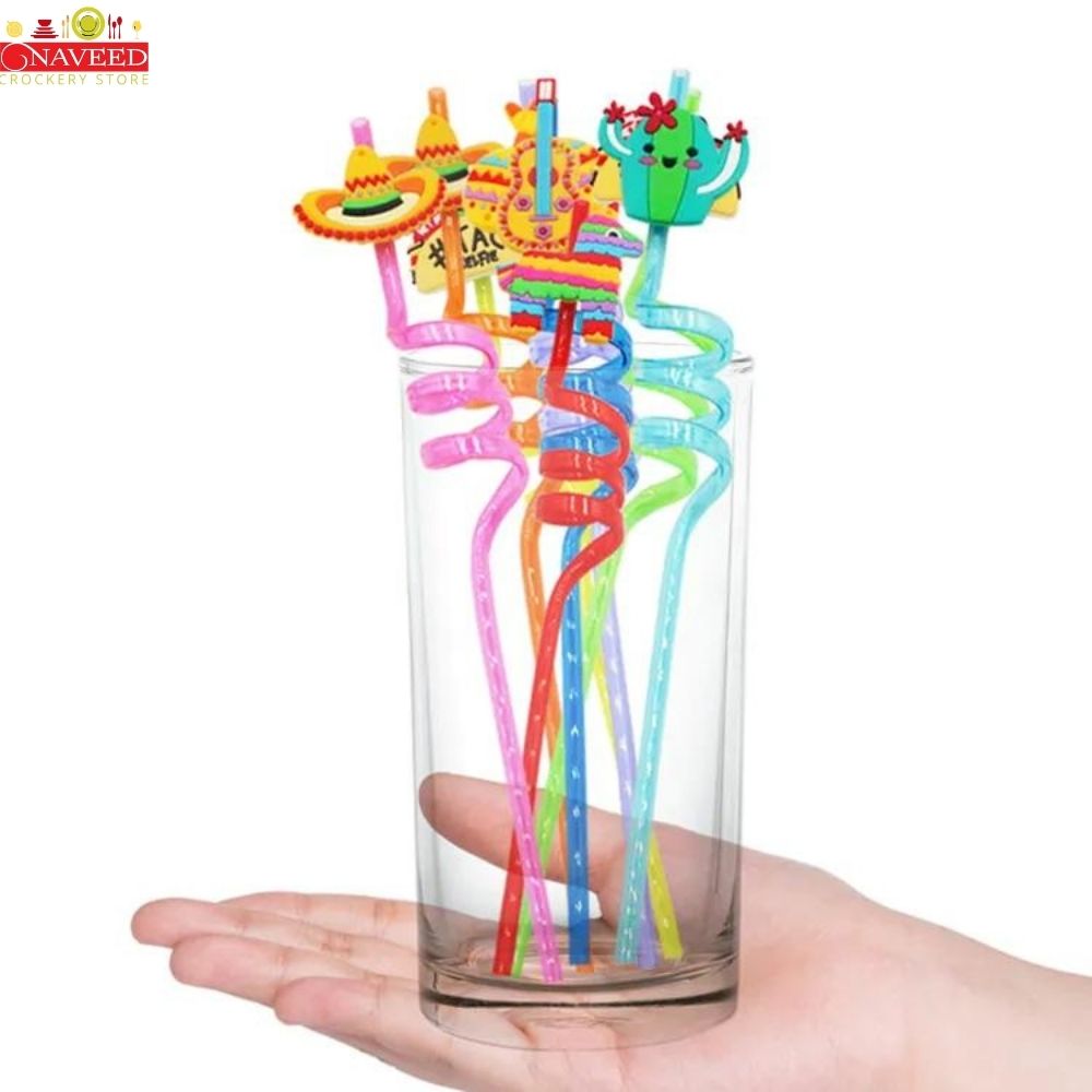 4pcs/pack Fruit Cartoon Straws Party Decoration Straw Beverage Straws ...