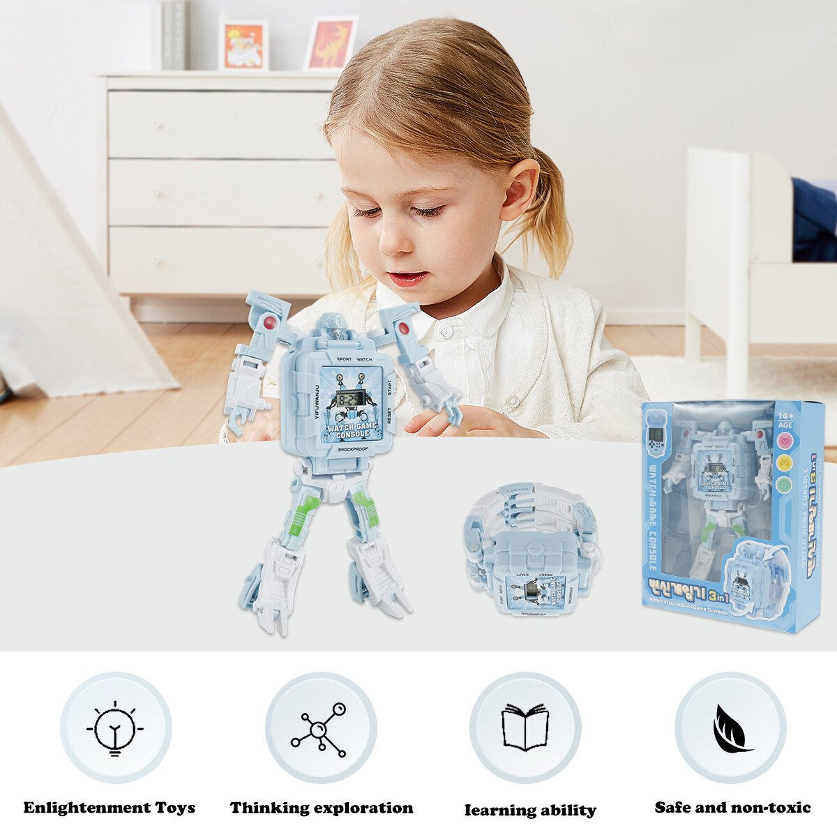 【NEW】 Watch Robot Watch 3-In-1 Transforming Robot Kids Watch Toys ...