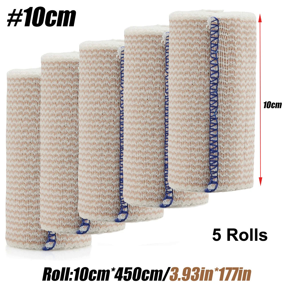 New 5 Roll Premium Elatic Bandage Wrap,Cotton Latex Free Compreion ...