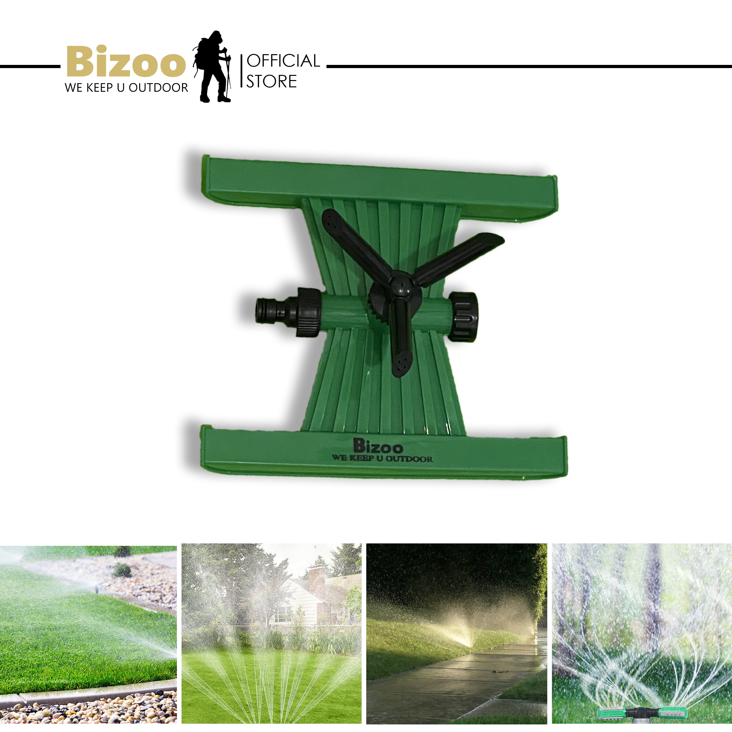 Garden Sprinkler Spike Lawn Grass 360 Degree Adjustable Rotating Water ...