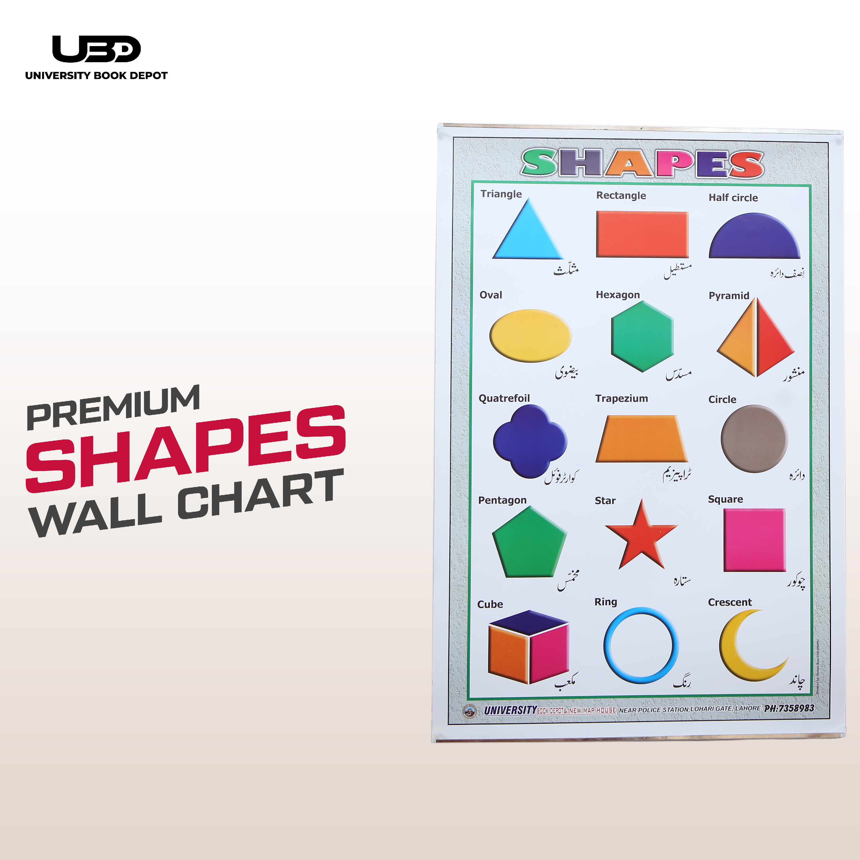 Shapes Names Wall Poster | Wall Chart for Preschool Kids to Learn ...