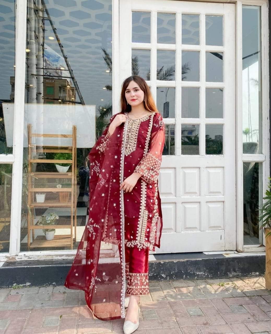 Organza Most Fancy 3 piece suit for Girls and womens | Daraz.pk