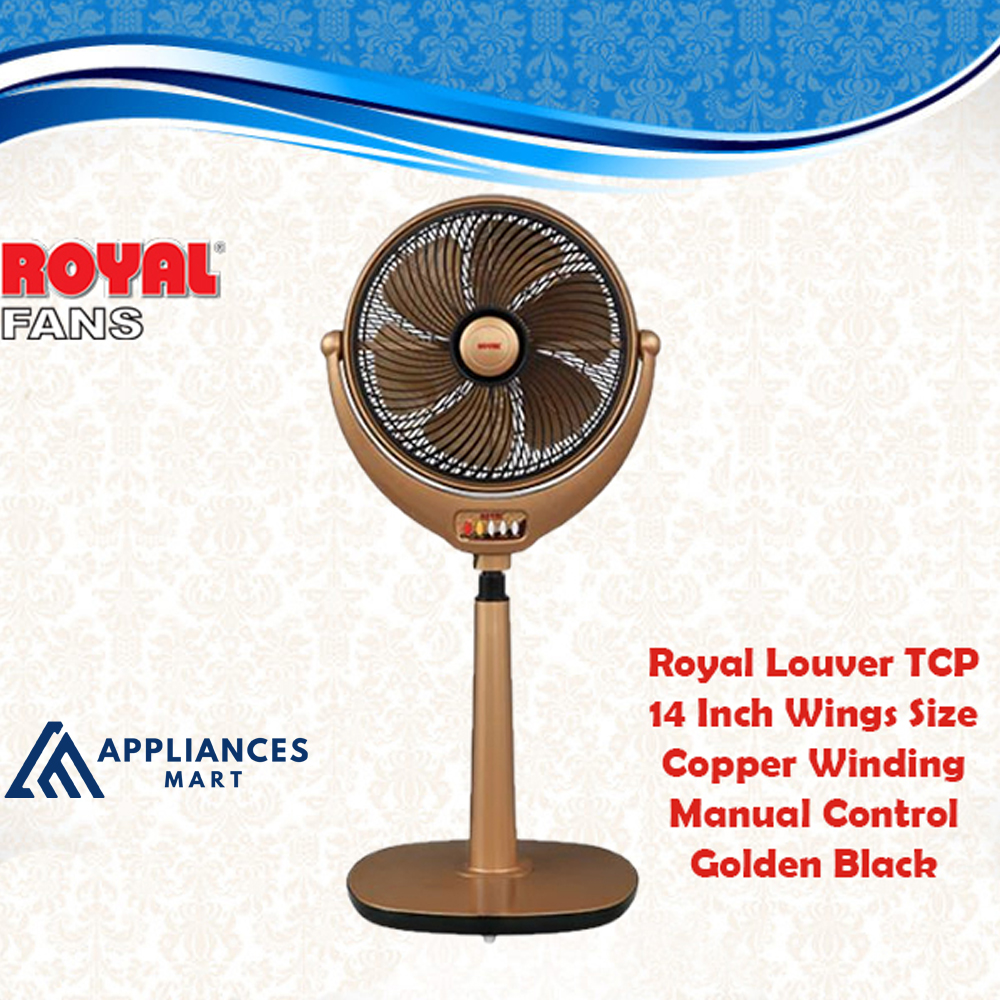 Royal Fans Standing/Pedestal TCP Louver Fan - Copper Winding - 14 ...