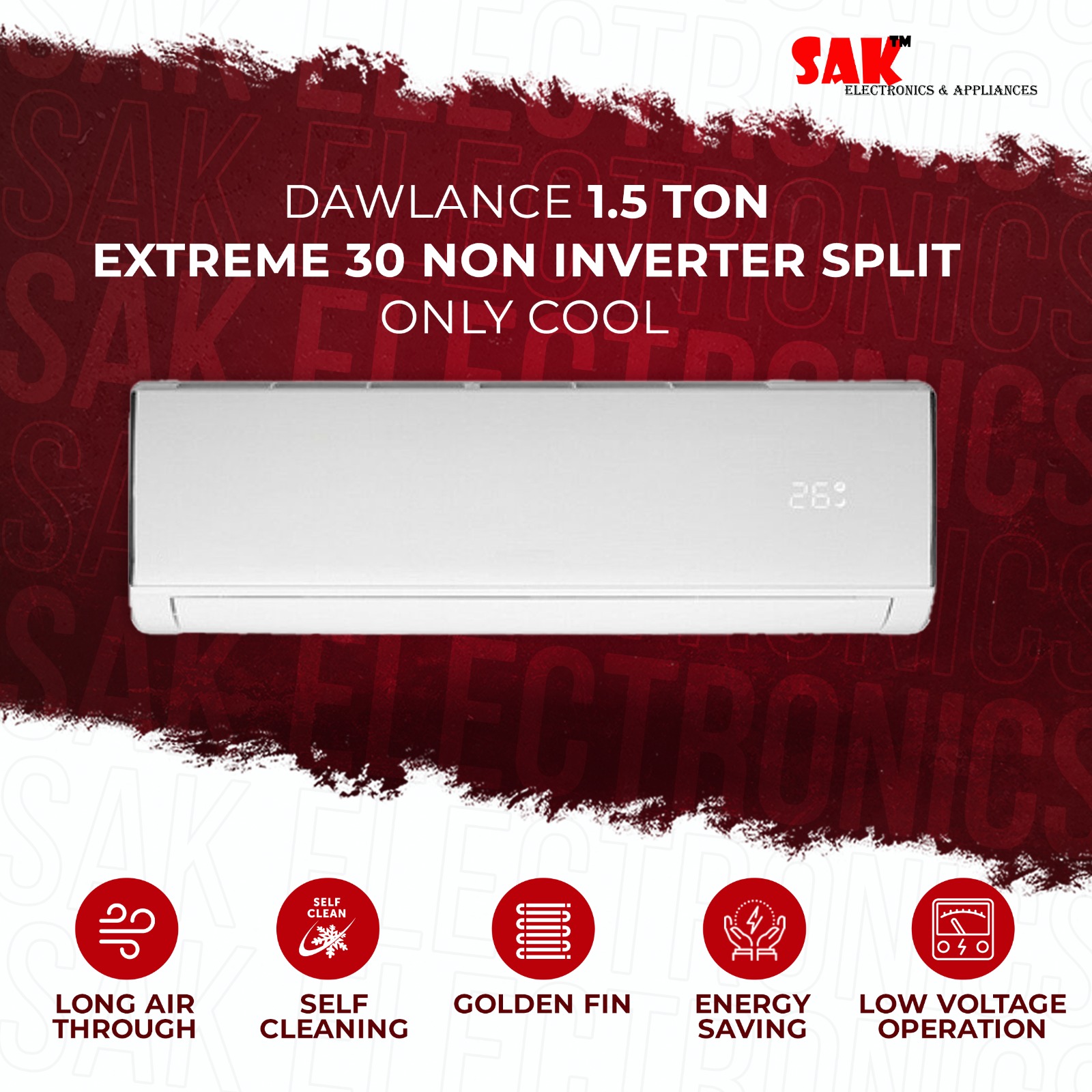 Dawlance Extreme 30 1.5 Ton Split AC (Non Inverter) Low Voltage Operate ...