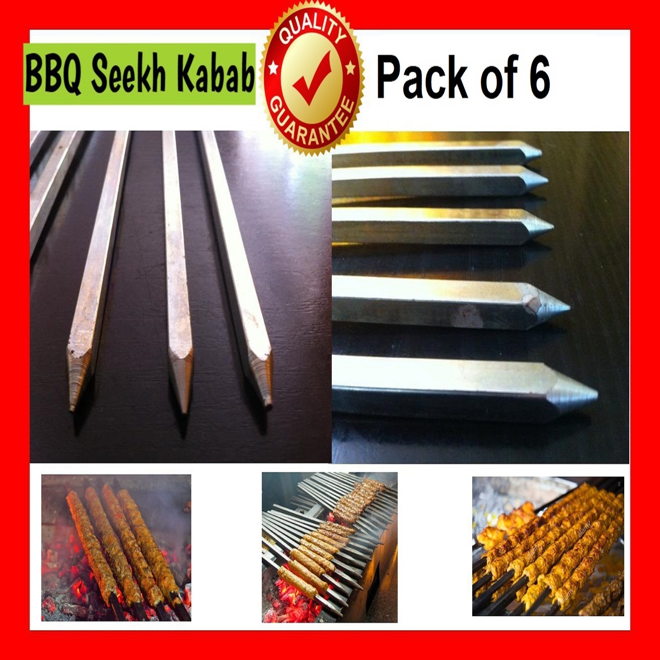 BBQ Kabab Sticks Seekh Kabab Skewers Charcoal Coal Barbecue Grill ...