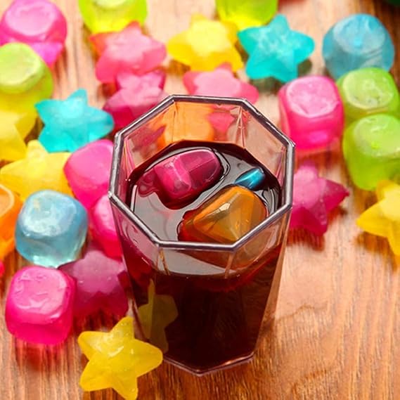 10 Pcs Plastic Colorful Reusable Ice Cubes Cooling Ice Cubes Non ...