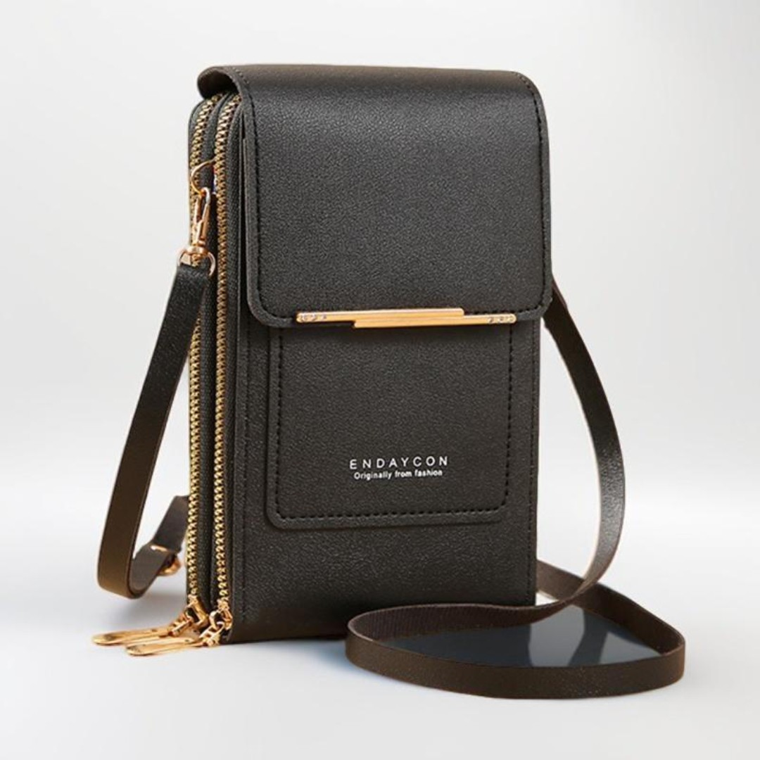 Stylish Soft Leather Women's Crossbody Bag with Touch Screen Mobile ...