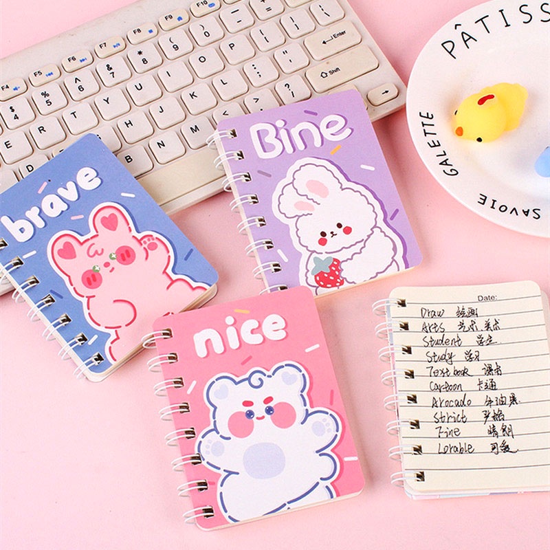 4PCS Cute Cartoon Mini Notebook Portable Memo Note Book Notepad ...