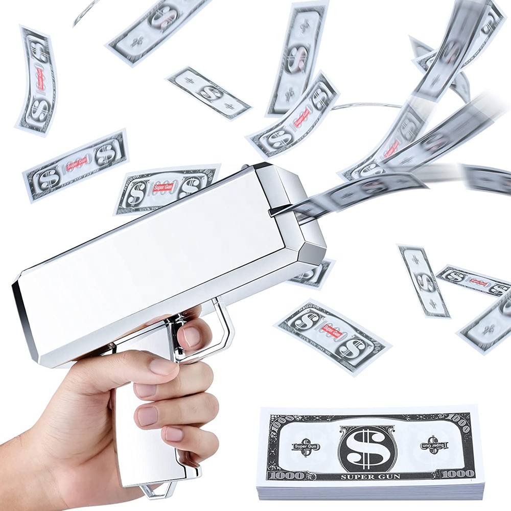 Rain Money Gun Paper Spary Machine Toy Gun Money Gun with 100 Pcs Play ...