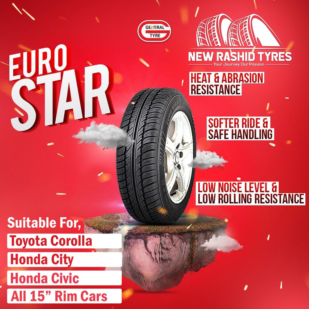 GTR EURO STAR | TUBELESS TYRES FOR ALL CARS | WITH WARRANTY (1 TYRE PRICE) | Daraz.pk