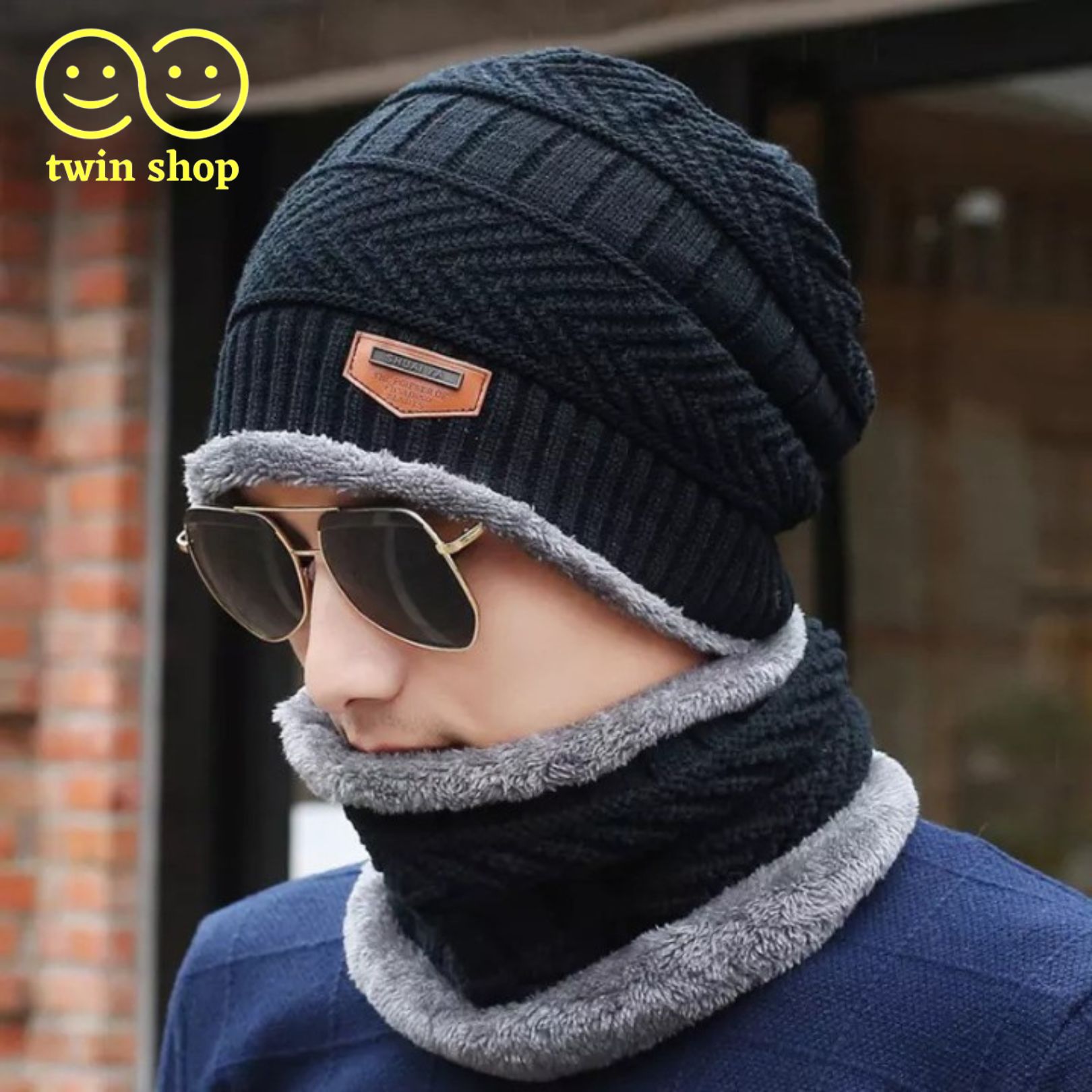Twin Shop Beanie cap-Wool cap with neck warmer for men women| Winter ...
