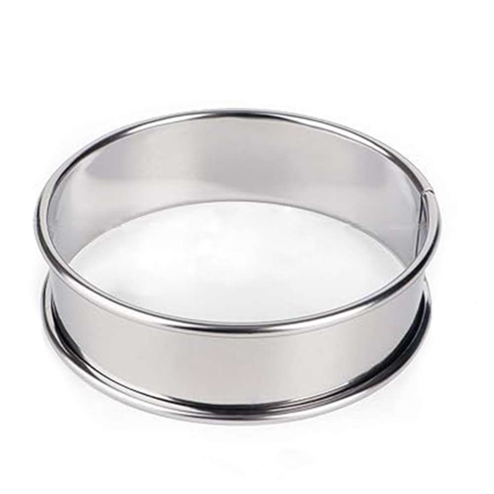 Double Rolled Tart Ring Rounded Edge 10cm Stainless Steel Baking Circle ...