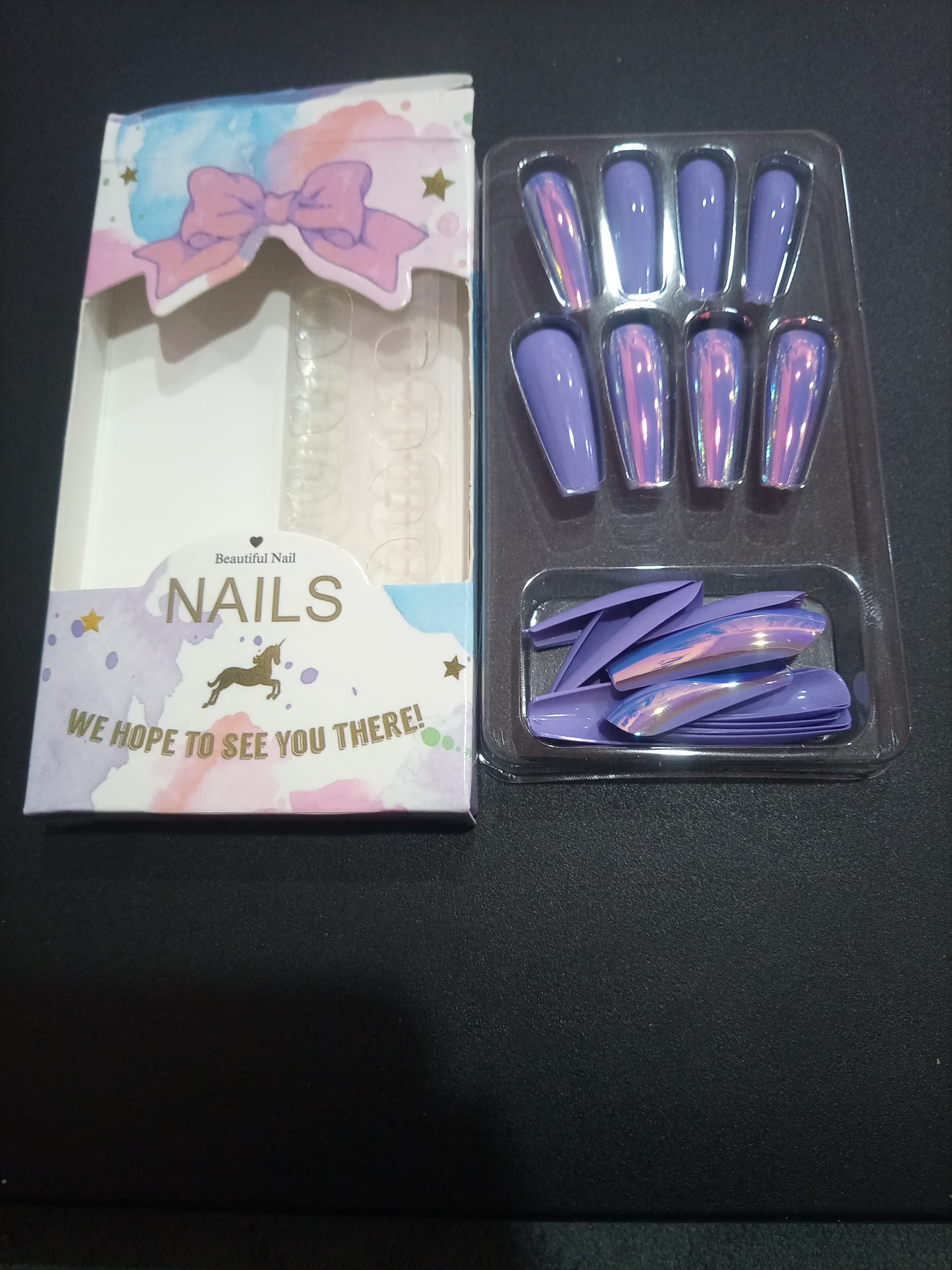 New Design Coffin Shape Nails 24 Beautiful nails Matte & Mirror Shine ...