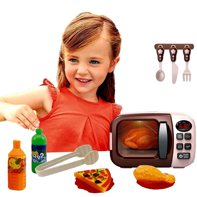 Mini Microwave Oven Toy Household Appliances Set with Light Effects and ...