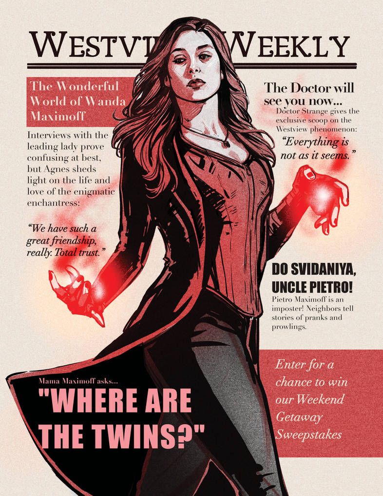 Scarlet Witch Wanda Vision Wanda Maximoff The Avengers by the Marvel ...