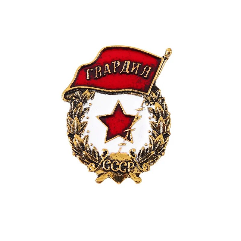 Russian Flag Brooch Ribbon Sign Badge With USSR Symbol Badge Patriotism ...